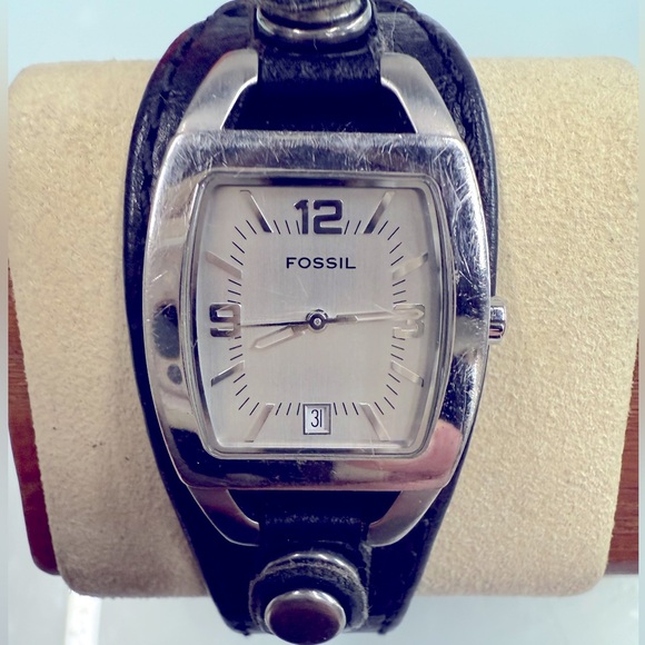 Fossil | Accessories | Fossil Watch Square Leather Band New Battery ...